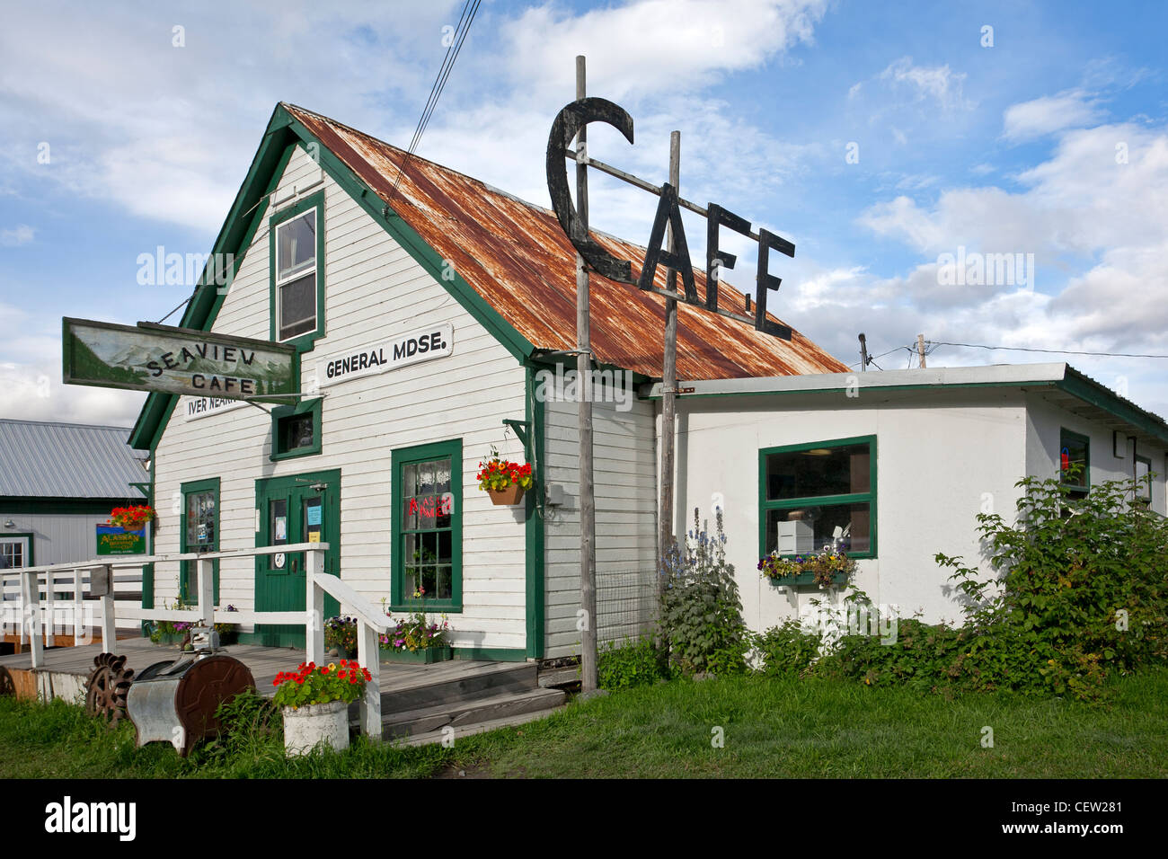 The Seaview Cafe. Hope. Alaska. USA Stock Photo - Alamy