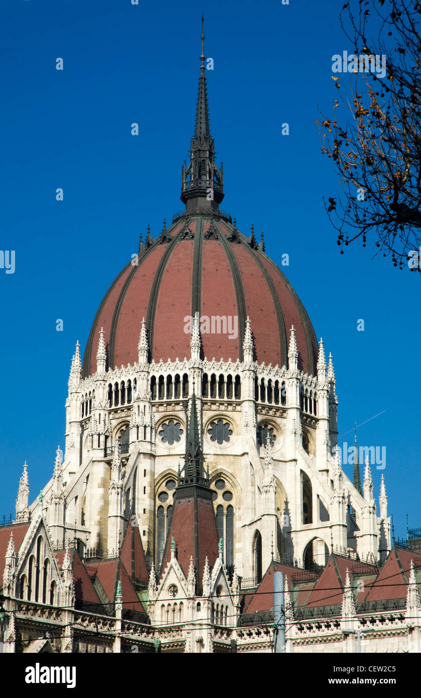 The Parliament Building. Budapest, Hungary. The main tower Stock Photo ...