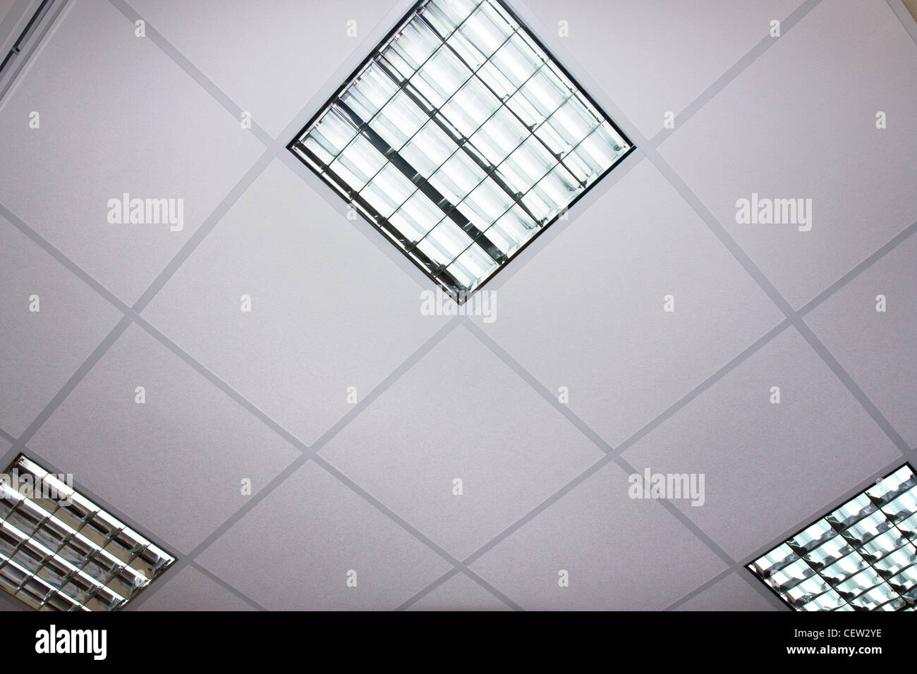 fluorescent lamp on the modern ceiling Stock Photo - Alamy