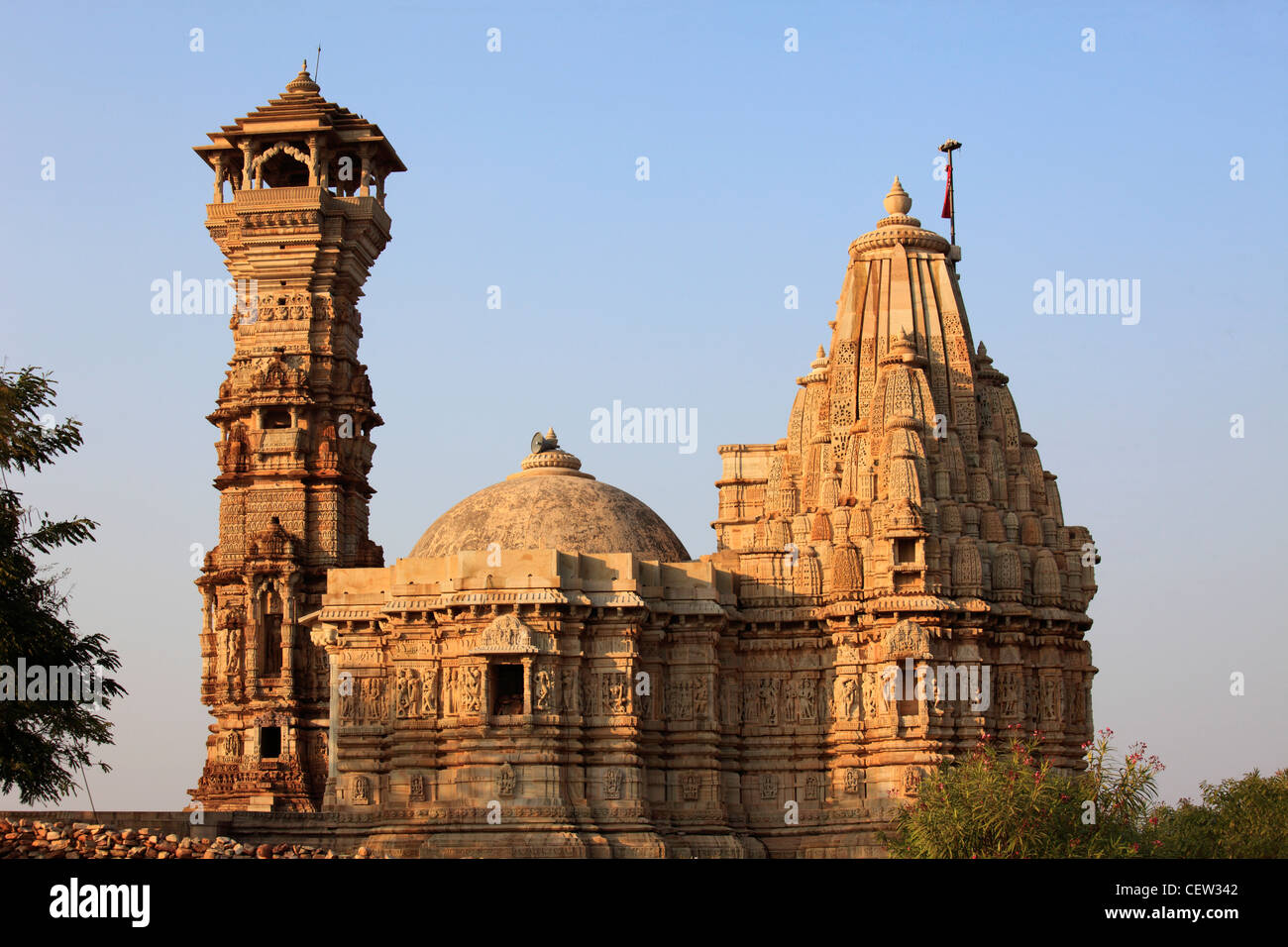 India, Rajasthan, Chittorgarh, Tower of Fame, Kirtti Stambha, Jain ...