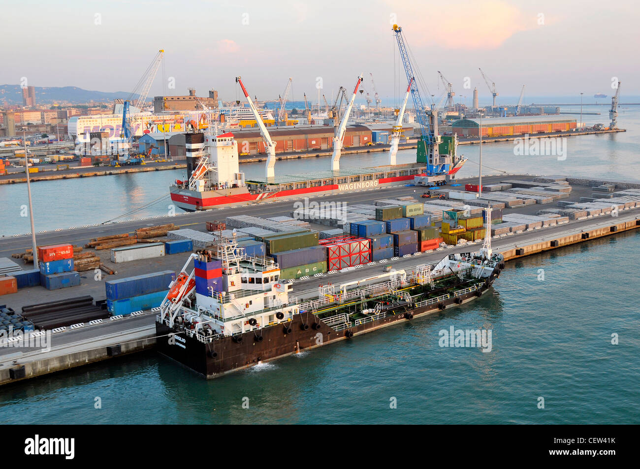Livorno Italy Europe Port Shipping Transportation Goods Stock Photo - Alamy