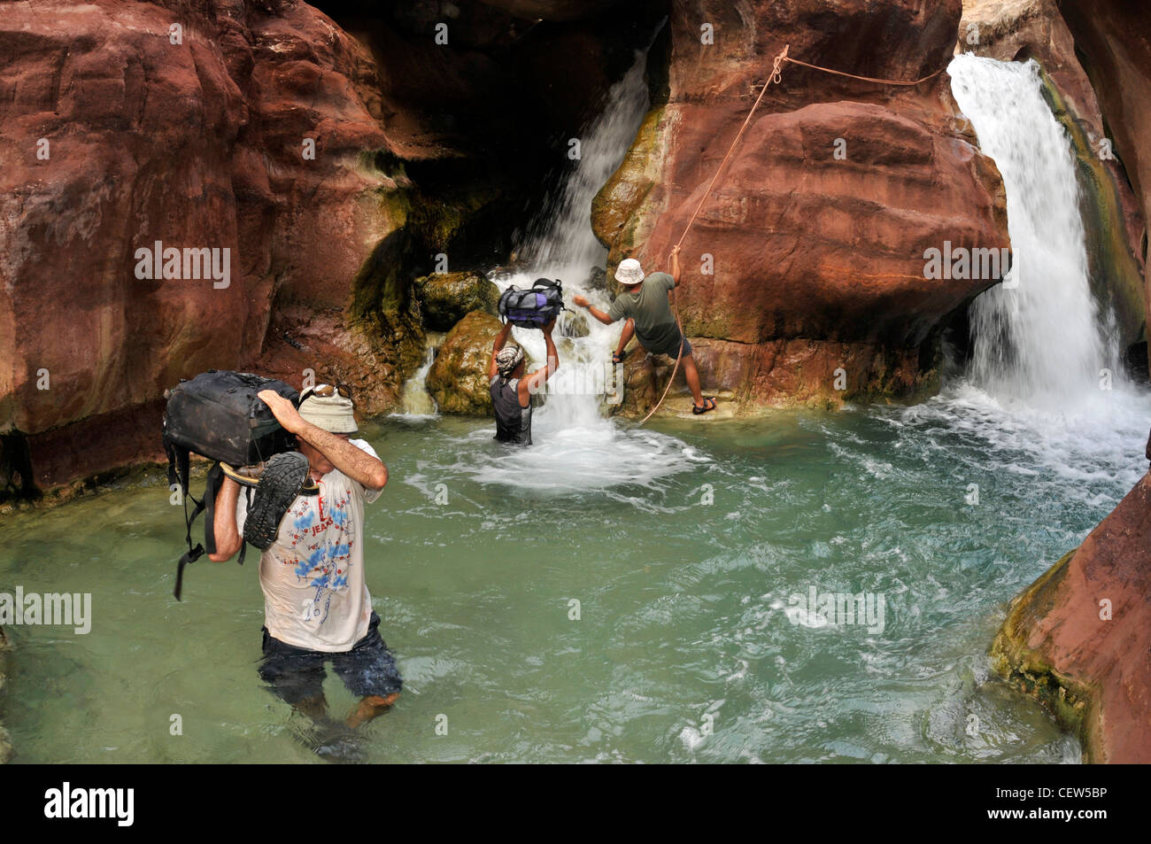 people canyoning in sandstone canyons Stock Photo - Alamy