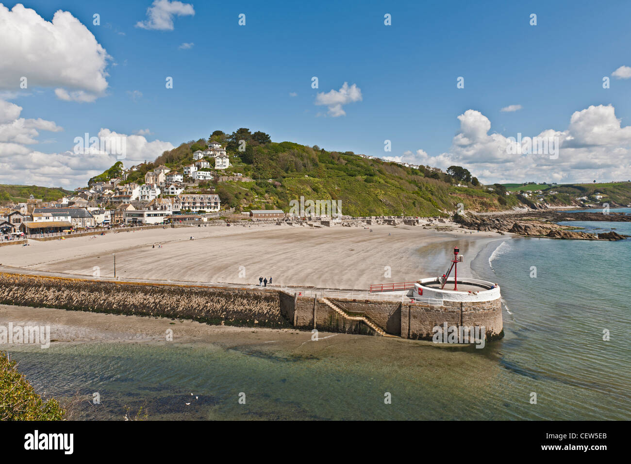 Looe, Looe HarbourEntrance, Banjo Pier, East Looe Beach, Cornwall ...