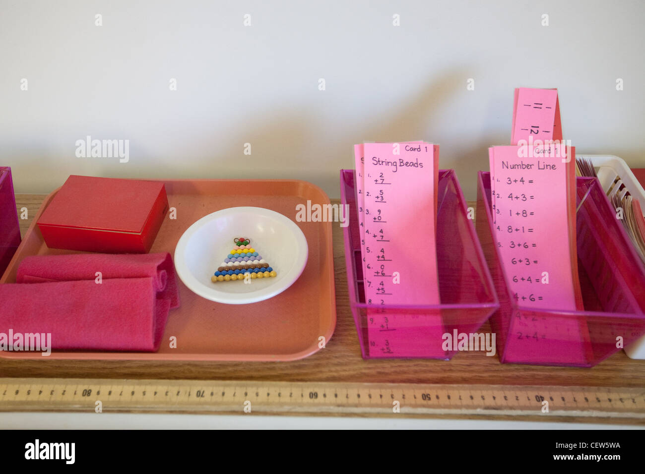 Math materials for a Montessori classroom Stock Photo - Alamy
