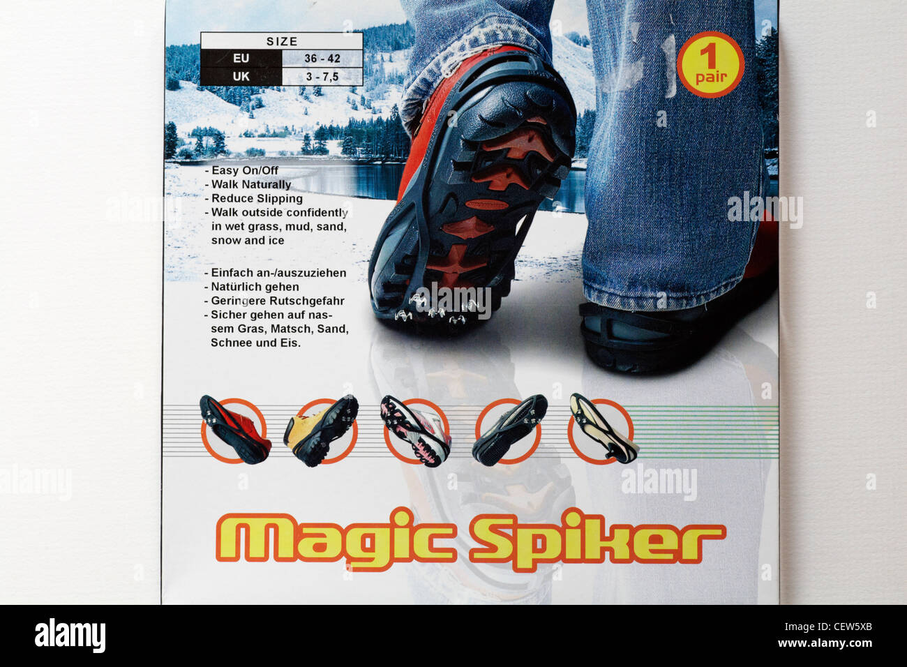1 pair of Magic Spiker in box on white background Stock Photo - Alamy