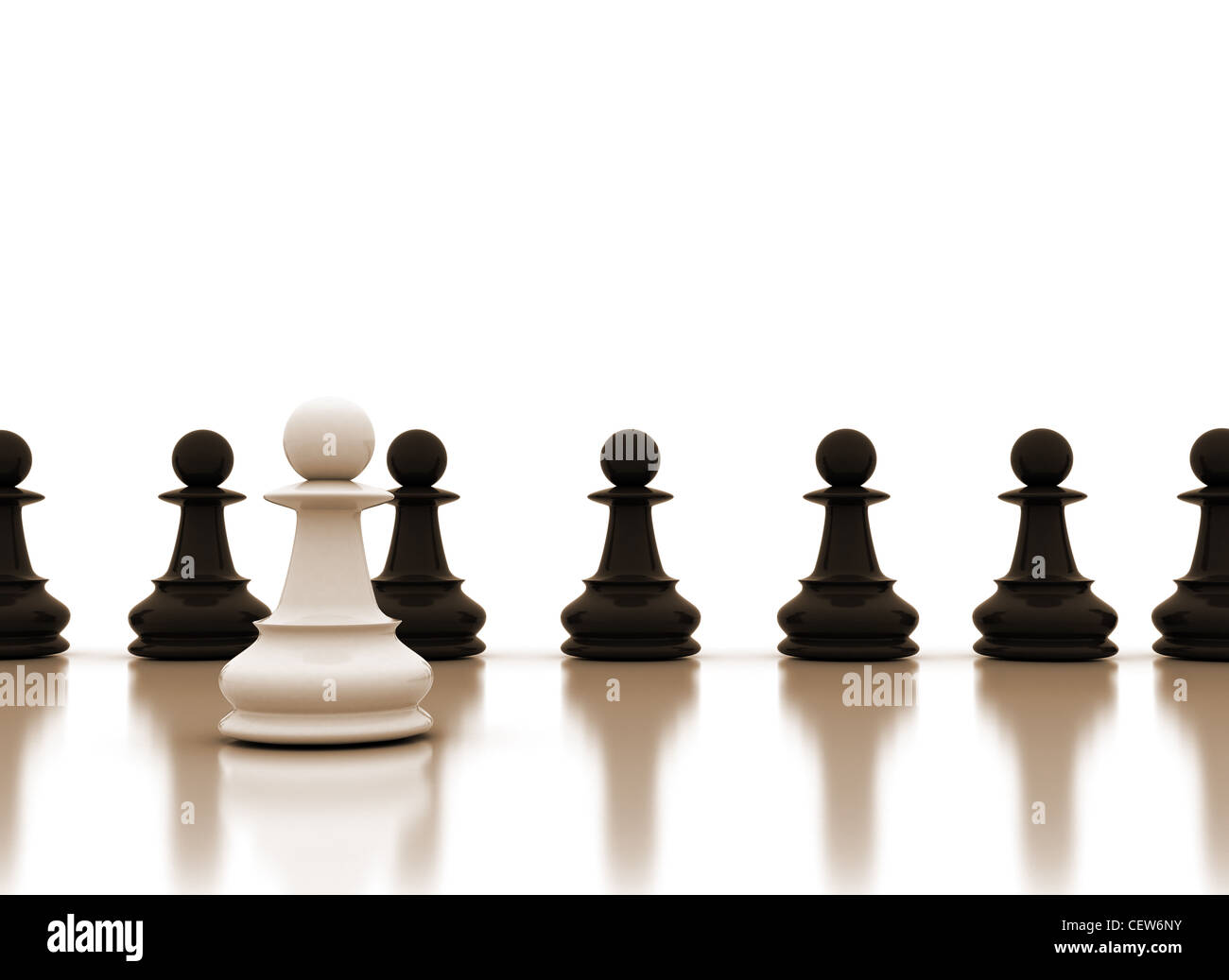 Single chess piece standing out of the crowd Stock Photo - Alamy