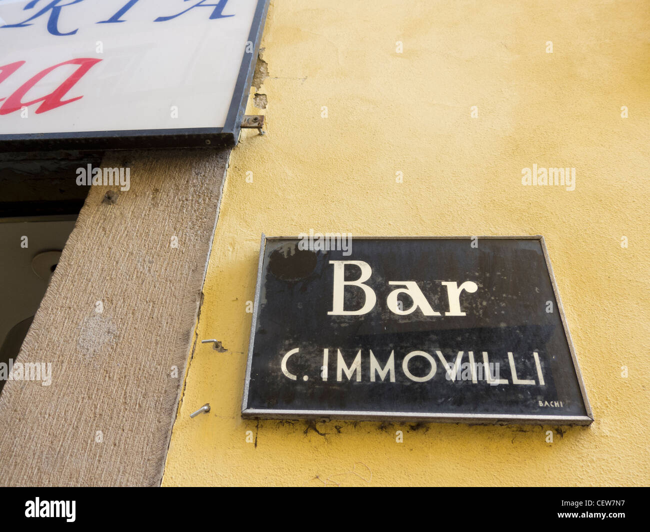 Bar shop sign in Lucca , Tuscany, Italy Stock Photo - Alamy