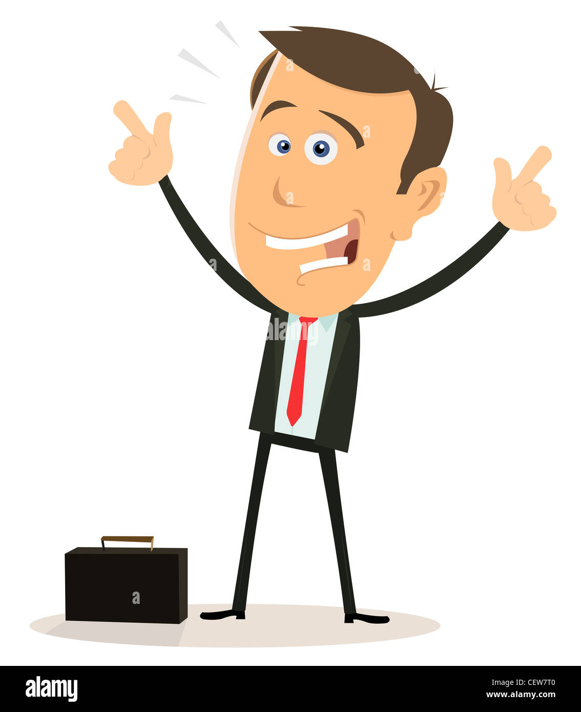 Illustration of a happy cartoon businessman on white background Stock ... Illustration of a happy cartoon businessman on white background Stock ...