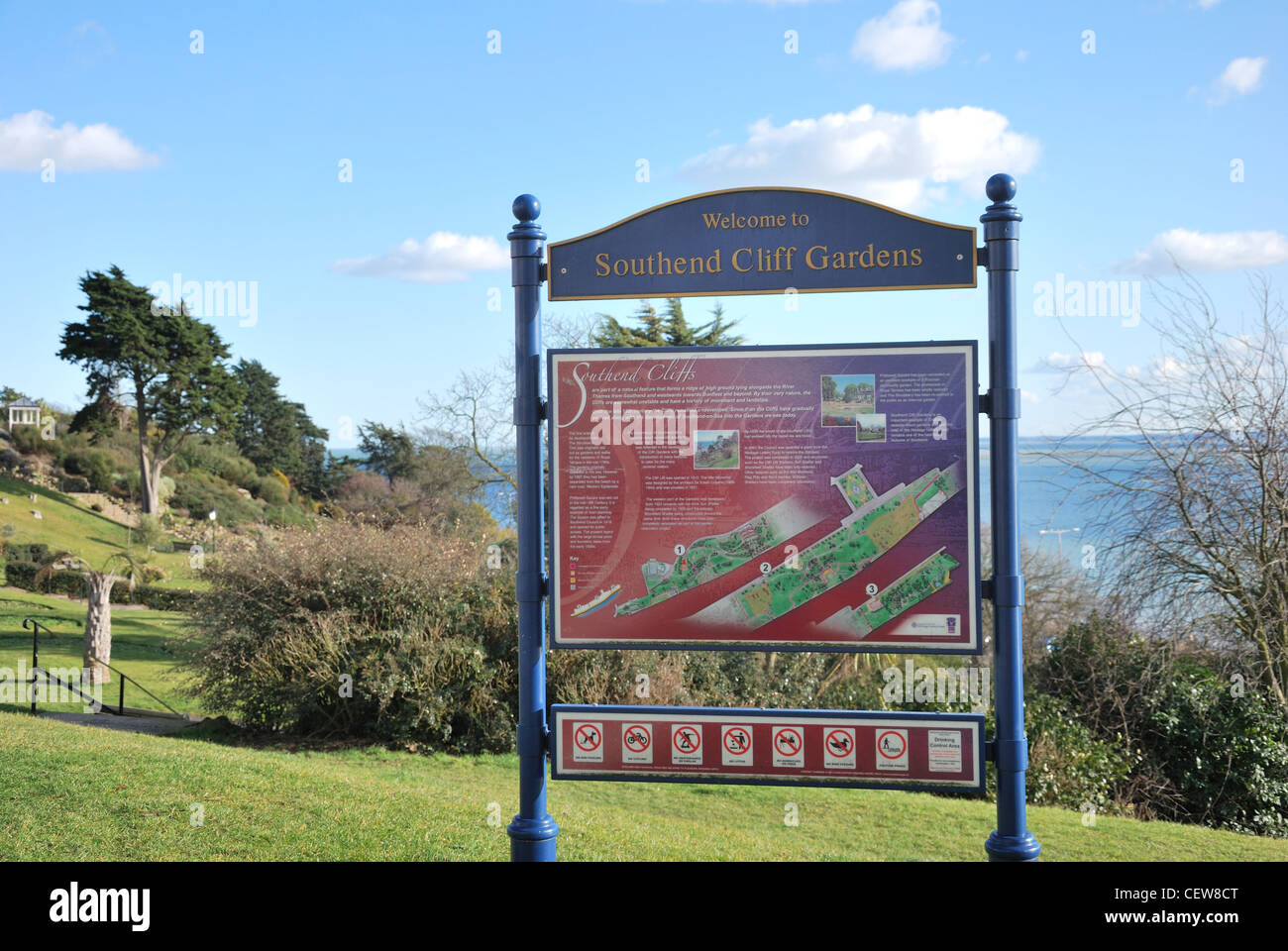 Southend Cliff Gardens sign Stock Photo - Alamy