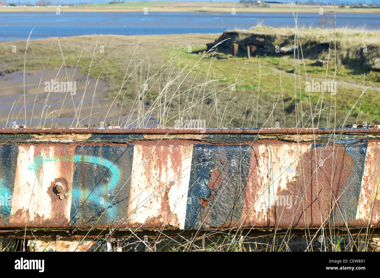 Close up of old rusting road sign Stock Photo - Alamy