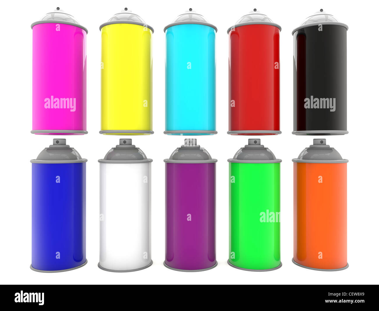 Two graffiti color spray cans hi-res stock photography and images - Alamy