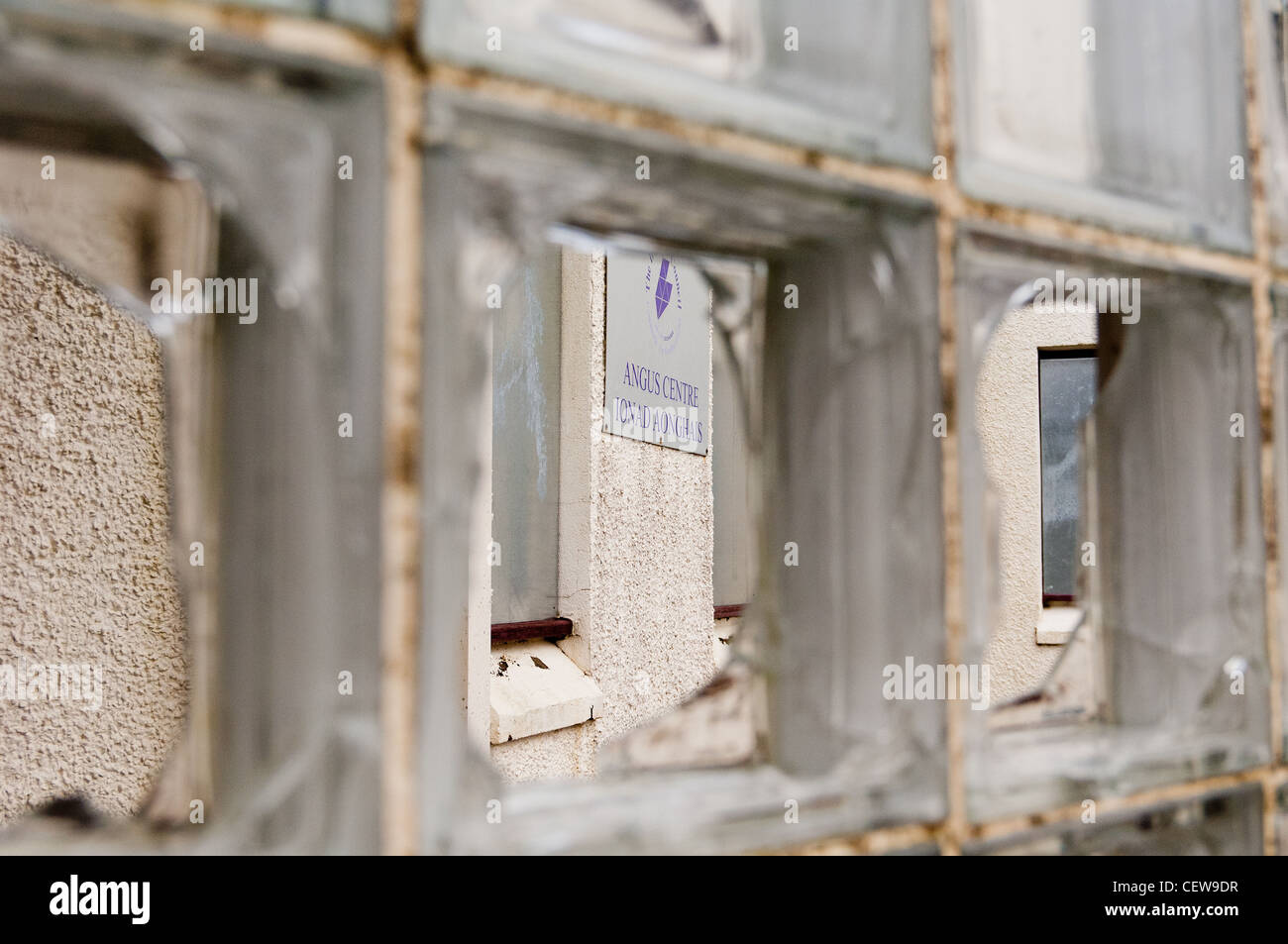 Abandoned public building showing signs of decay and vandalism Stock ...