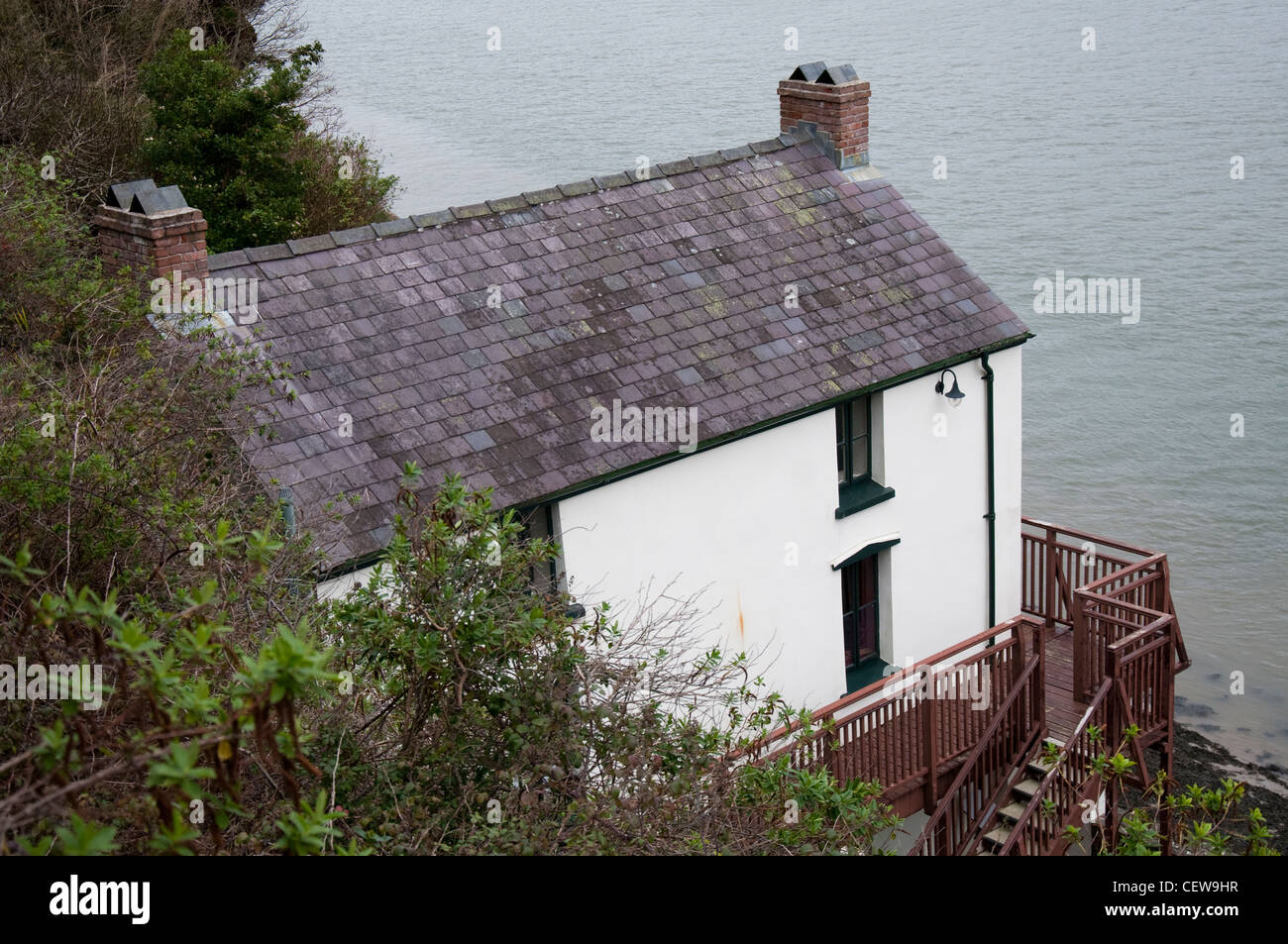 The Dylan Thomas Boathouse, Laugharne Wales UK Stock Photo - Alamy
