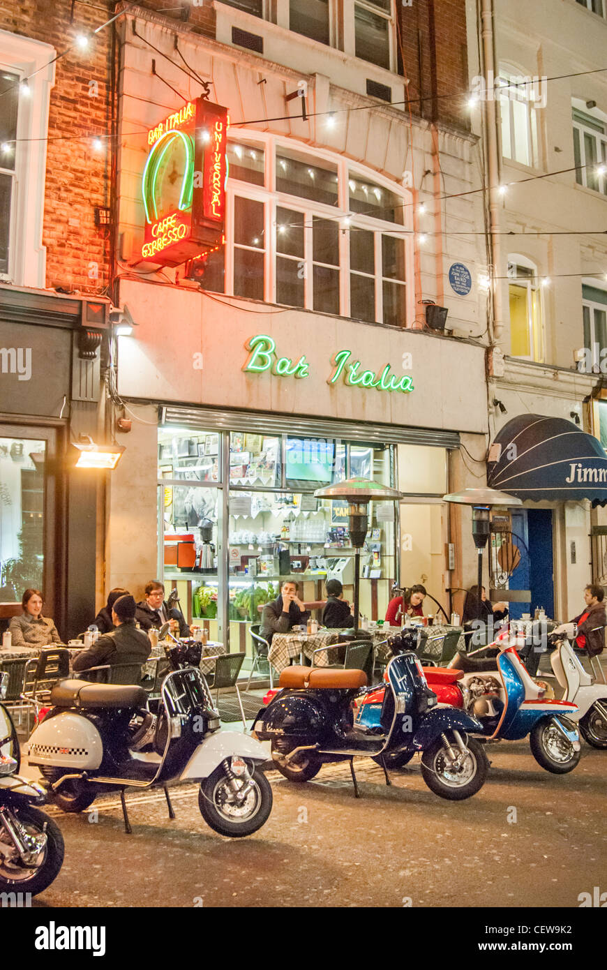 Bar Italia at night in Soho, London, England, UK Stock Photo - Alamy