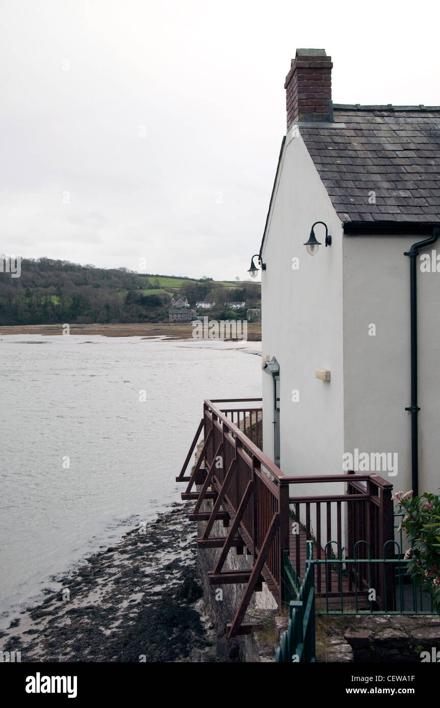 The Dylan Thomas Boathouse, Laugharne Wales UK Stock Photo - Alamy