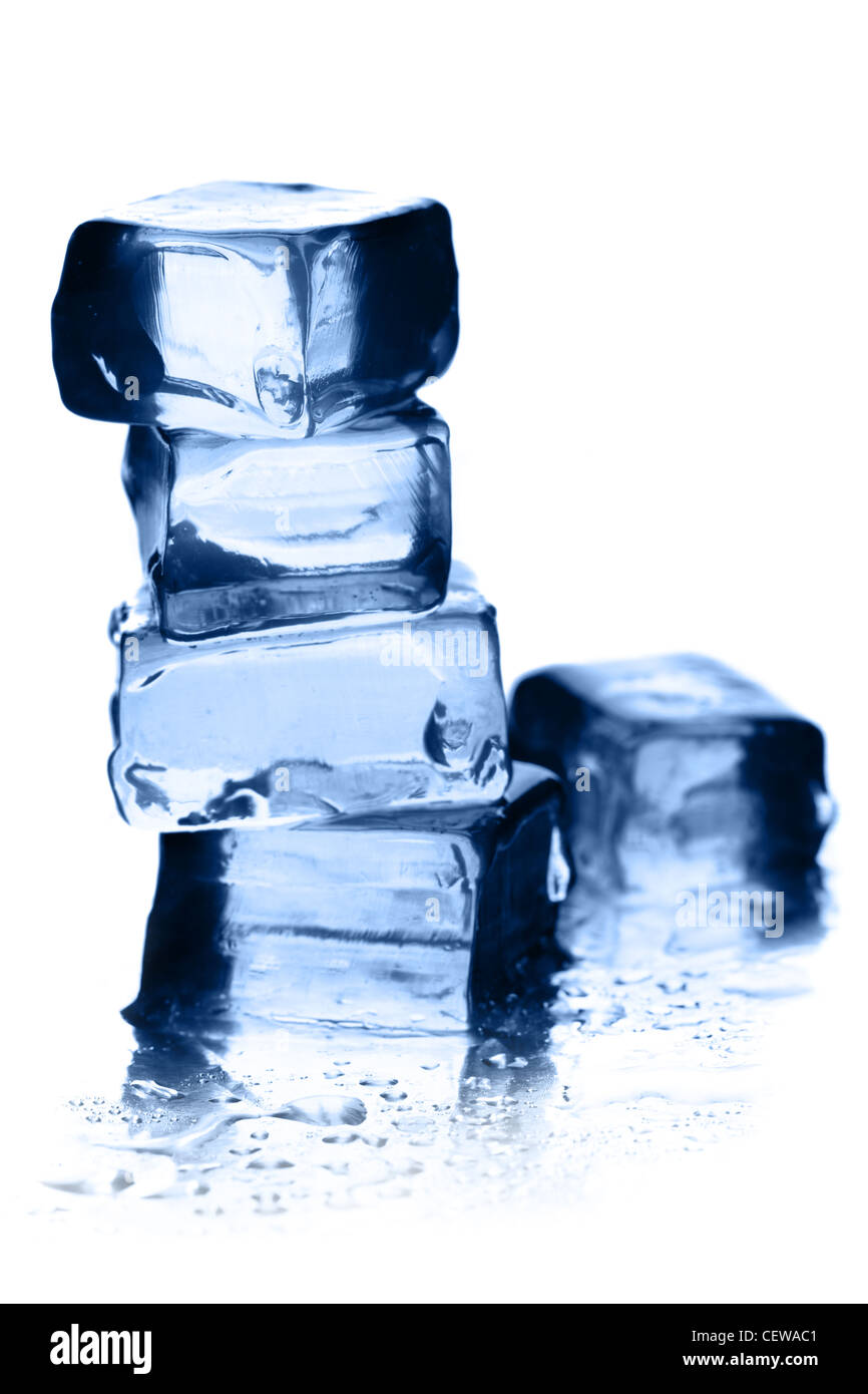 Pile of ice cubes isolated over white background Stock Photo - Alamy