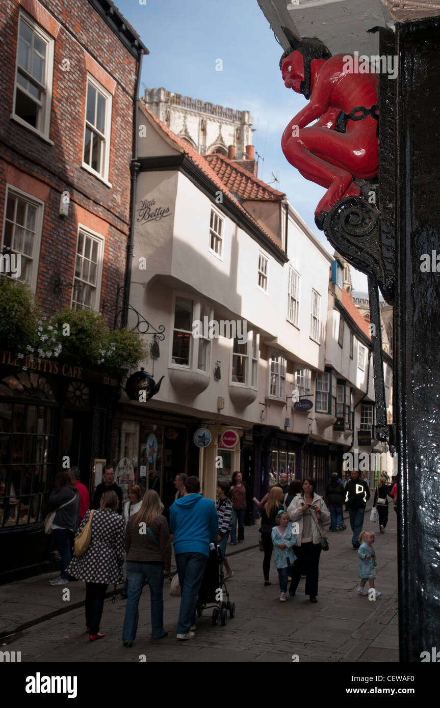 The Stonegate Devil, York City centre Stock Photo - Alamy