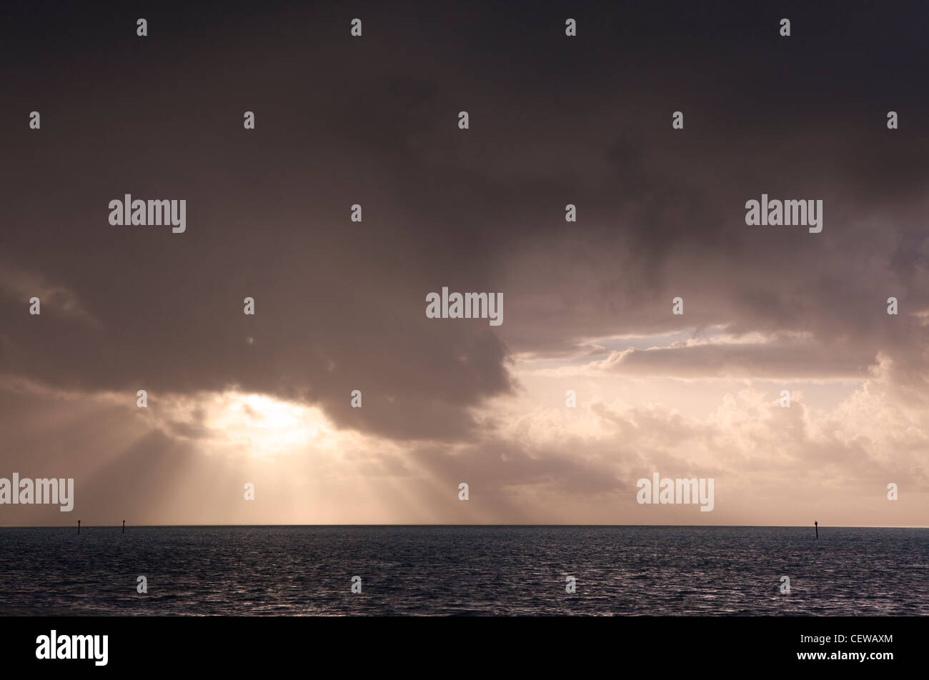 Sunbeams over the Florida Keys, Florida, USA Stock Photo - Alamy