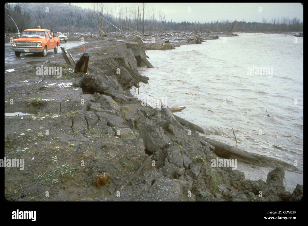 After the 1980 eruption of Mount St. Helens, streams eroded volcanic ...