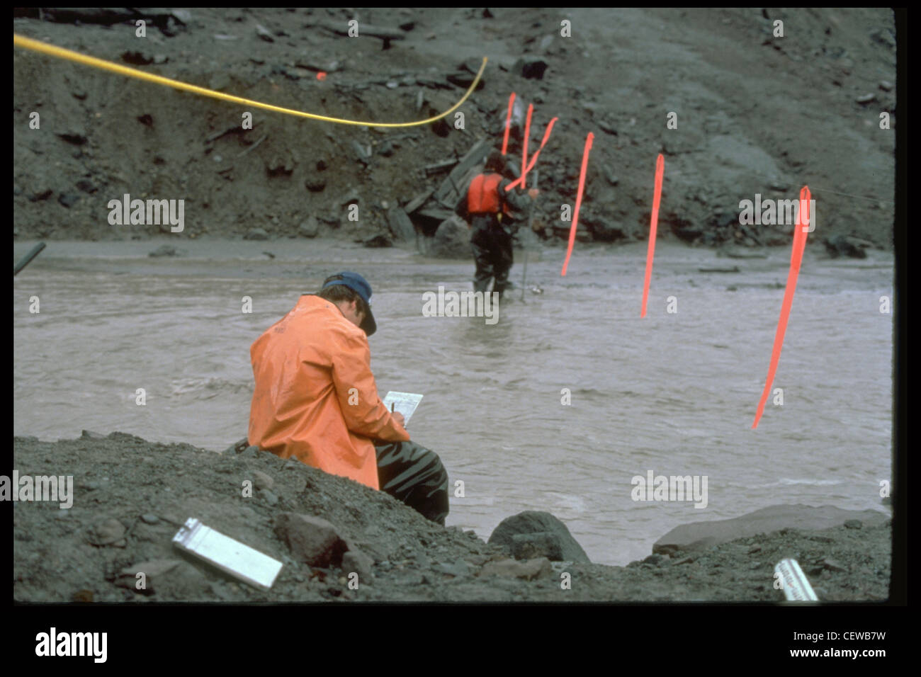 Hydrologists conducted field measurements on stream discharge and ...