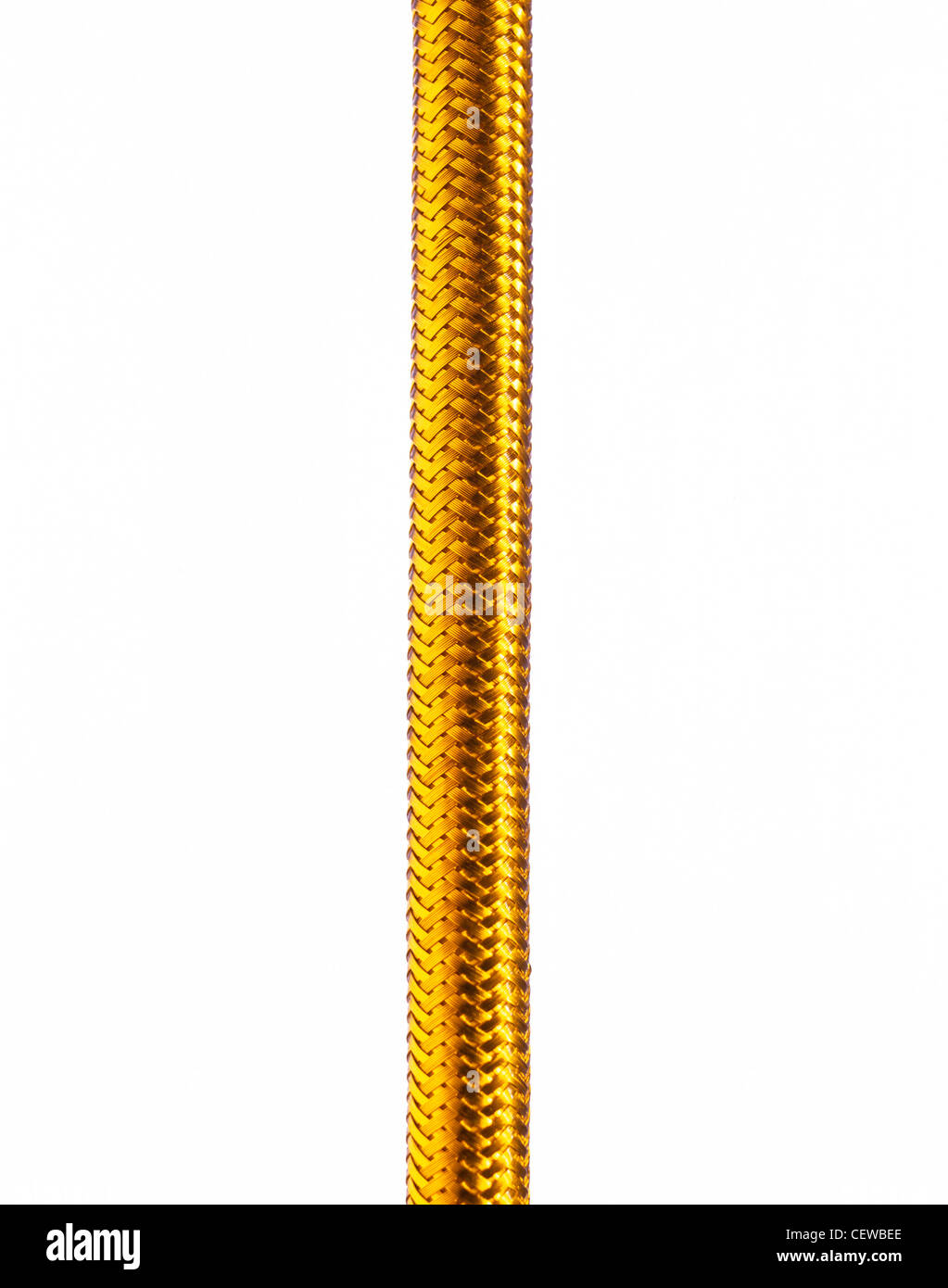 A yellow metal electrical tube or pipe on a white background Stock ...