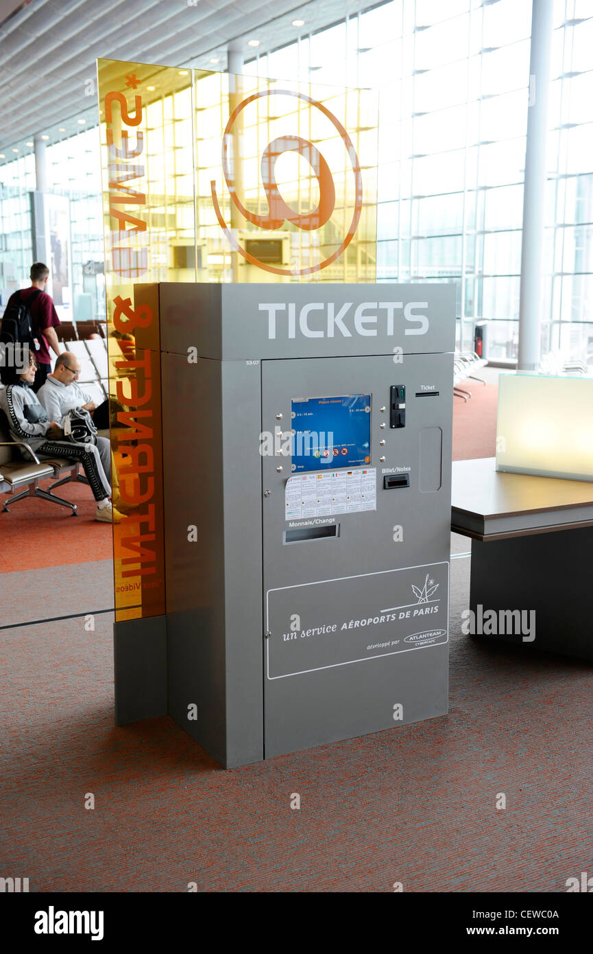 Electronic Ticket Booth Paris France Charles DeGaulle Europe Stock ...