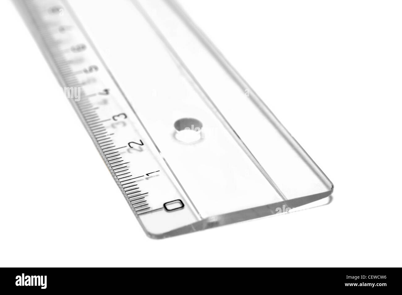 Simple plastic ruler isolated on white Stock Photo - Alamy