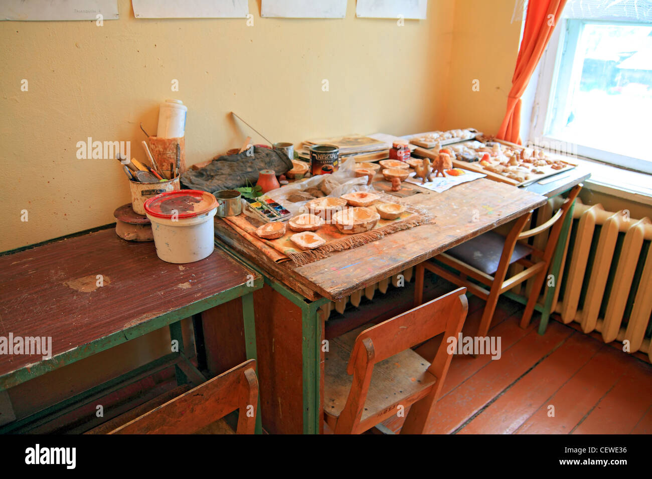 artist studio near light window Stock Photo - Alamy