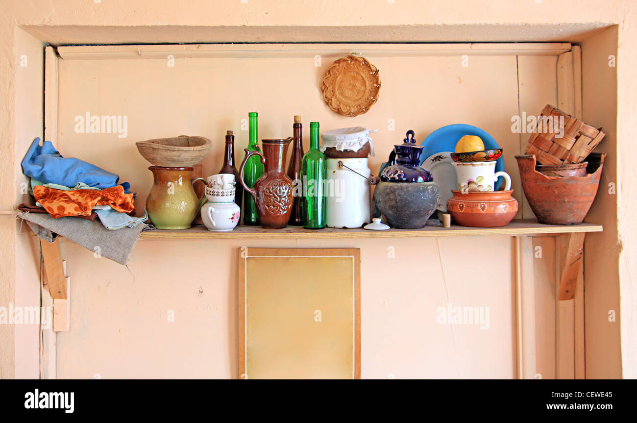 wooden shelf in artist studio Stock Photo - Alamy