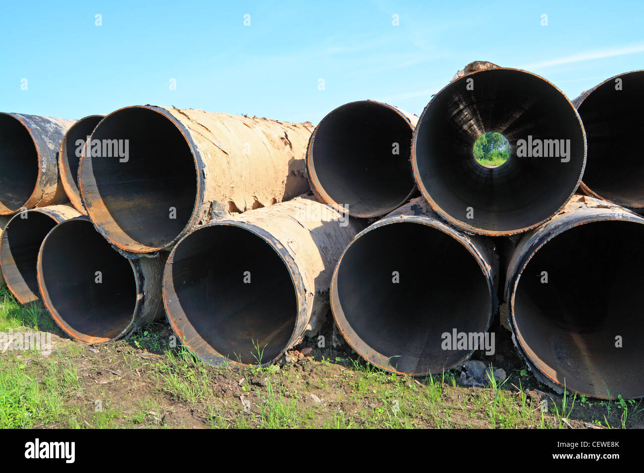 old gas pipes on herb Stock Photo - Alamy