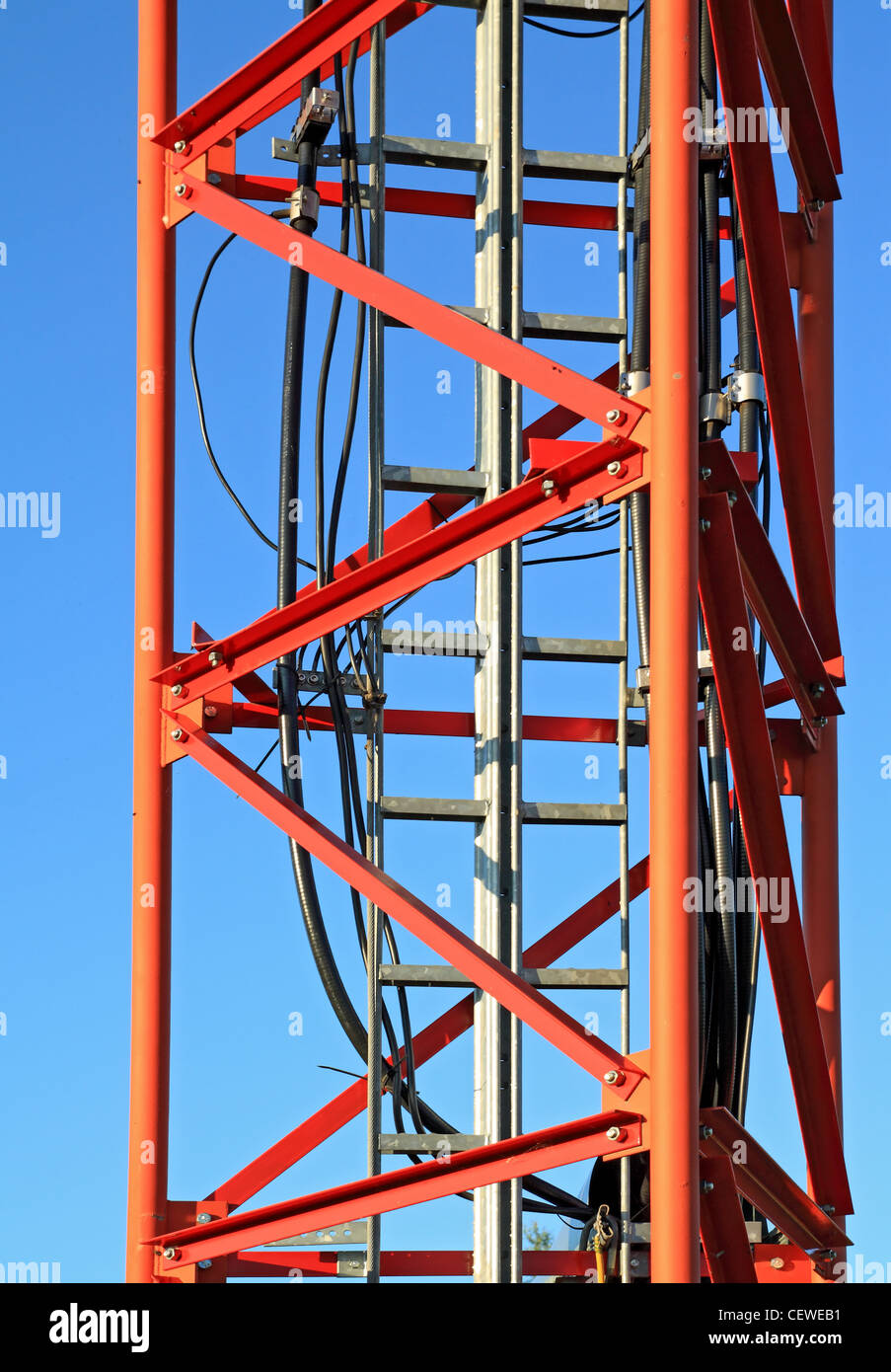 red antenna on blue background Stock Photo - Alamy