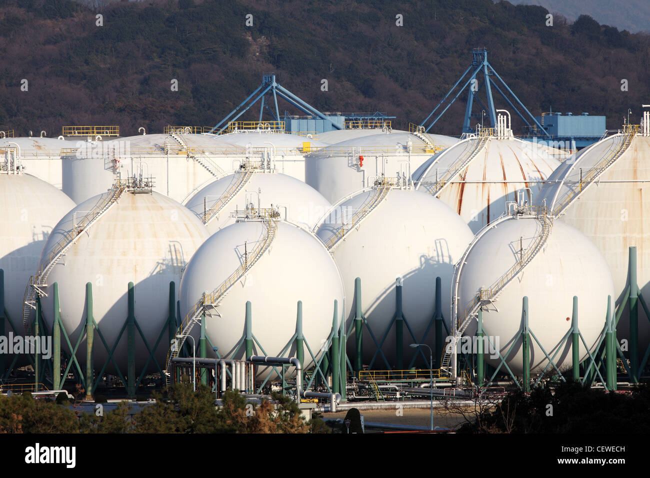 Gas tank in a industry plant Stock Photo - Alamy