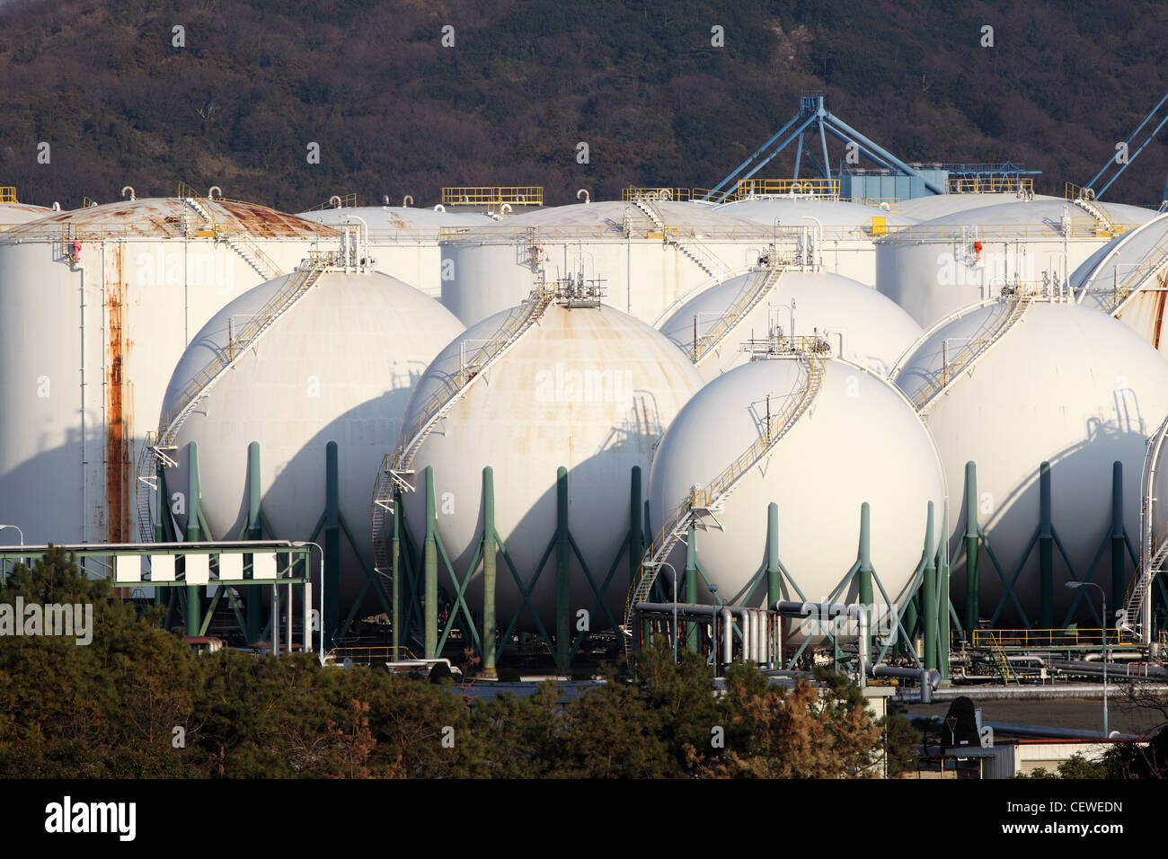 Gas tank in a industry plant Stock Photo - Alamy