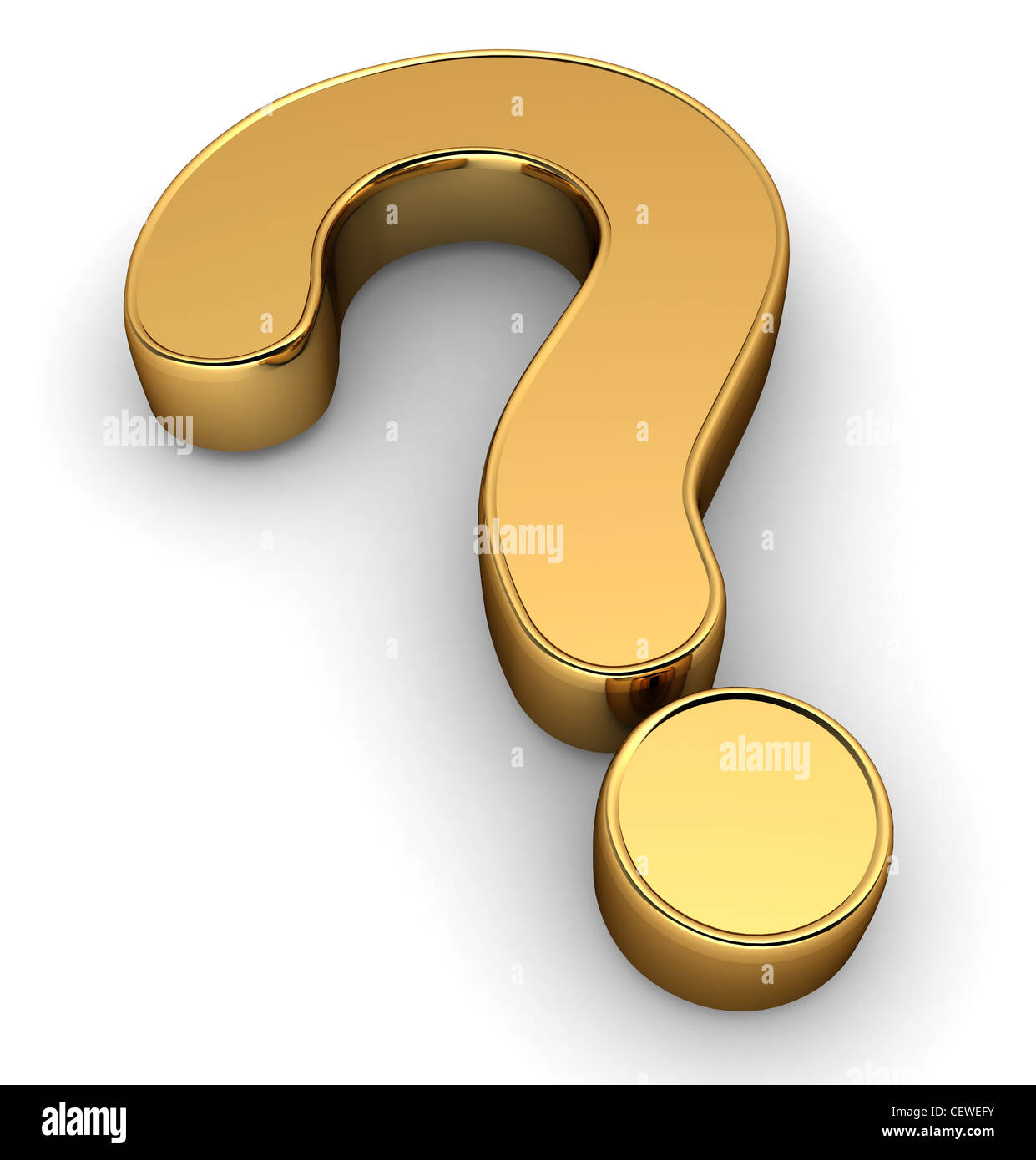 3d render gold question mark hi-res stock photography and images - Alamy