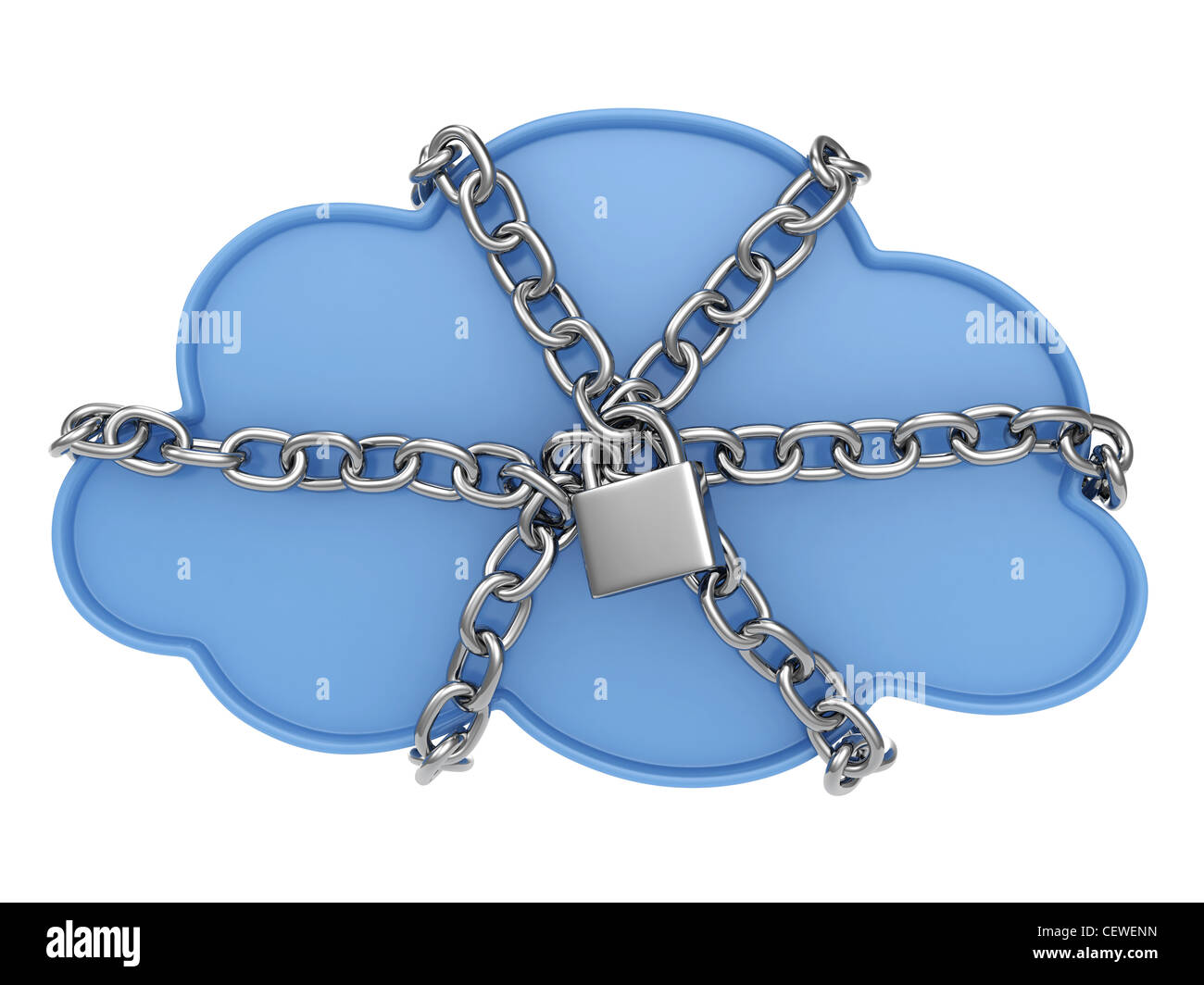 3D Illustration of a Cloud Secured with a Lock Stock Photo - Alamy