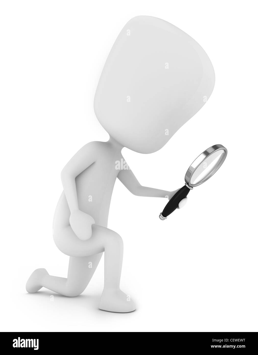 3d man search magnifying glass Black and White Stock Photos & Images ...
