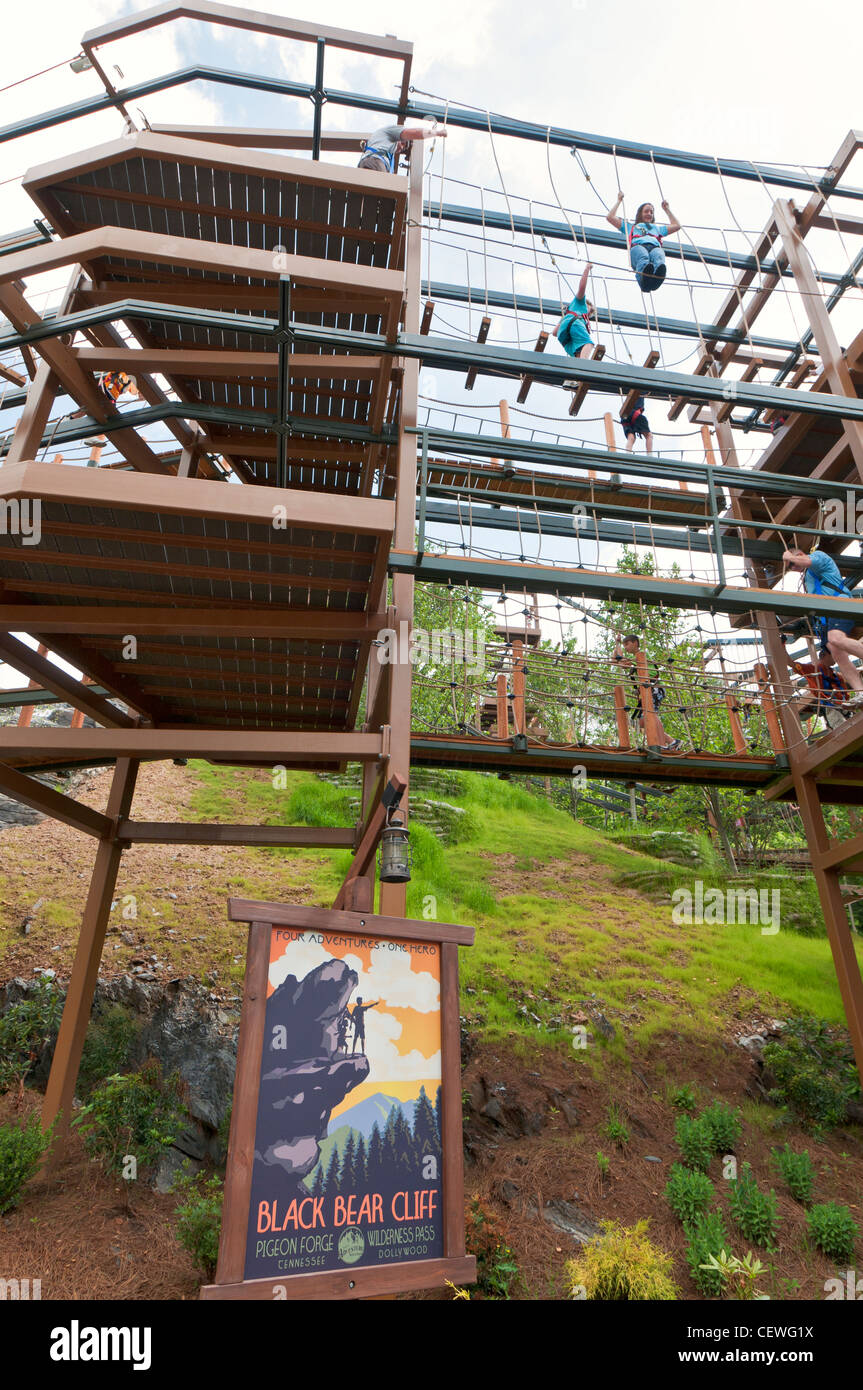 Tennessee, Pigeon Forge, Dollywood, Adventure Mountain obstacle course ...