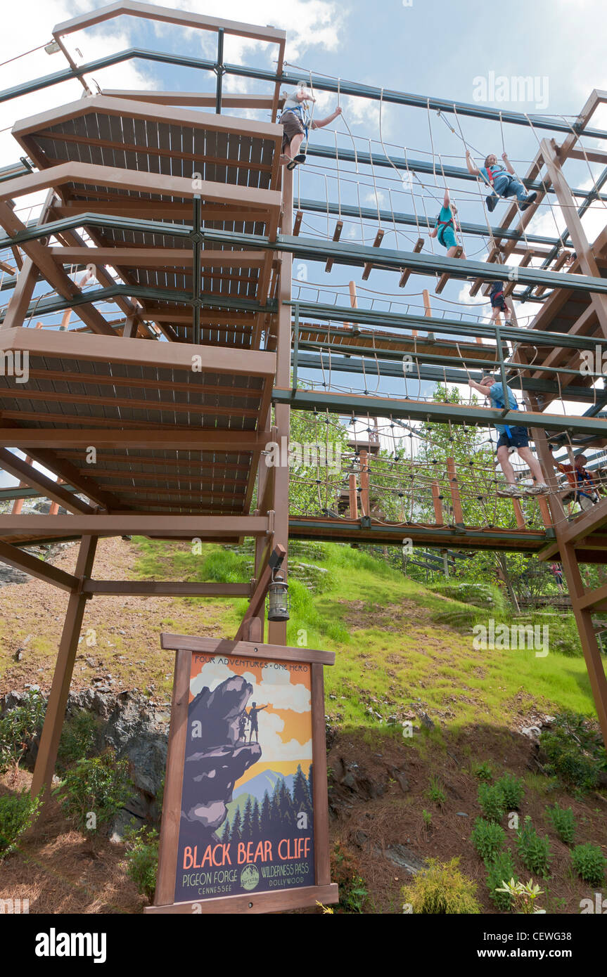 Tennessee, Pigeon Forge, Dollywood, Adventure Mountain obstacle course ...