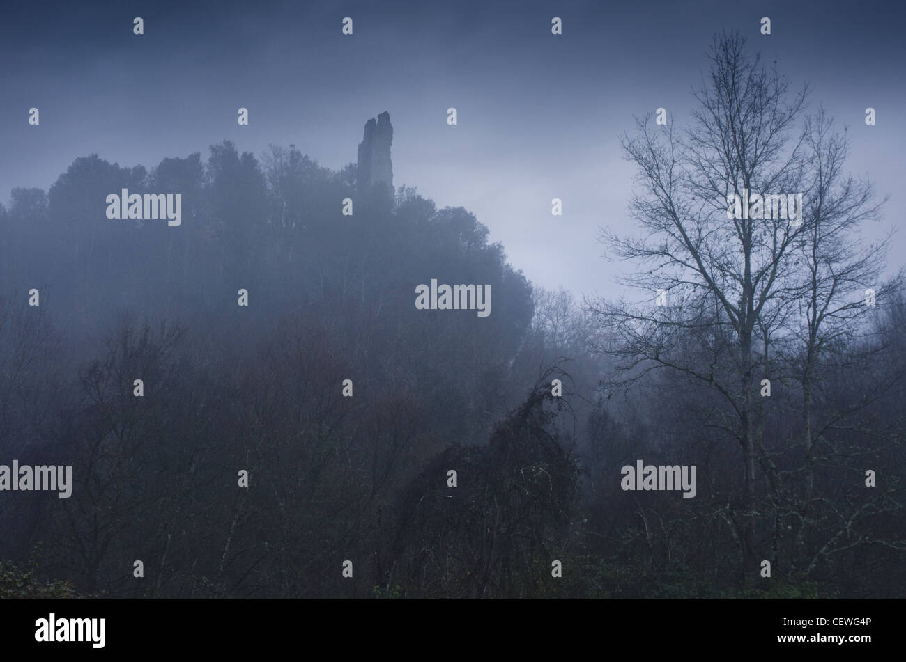 Tower in the mist Stock Photo - Alamy
