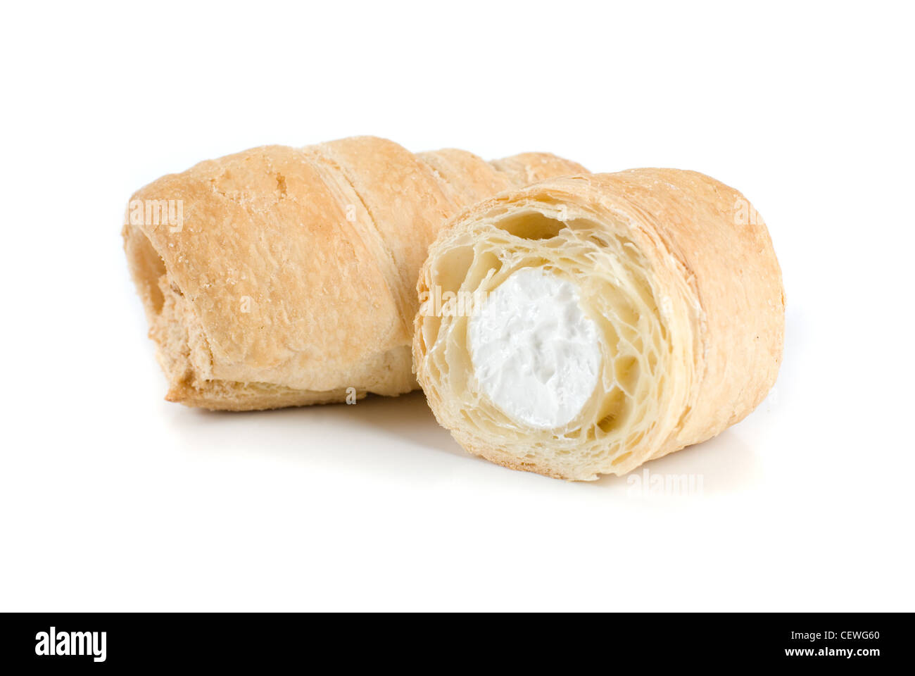 Cream eclairs isolated on a white background Stock Photo - Alamy