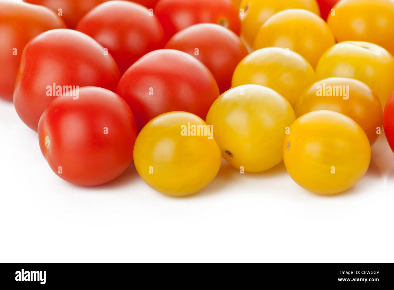 Multicolored cherry tomatoes isolated on white background Stock Photo ...