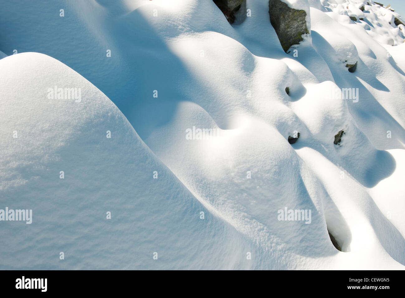 Snow mounds, full frame Stock Photo - Alamy