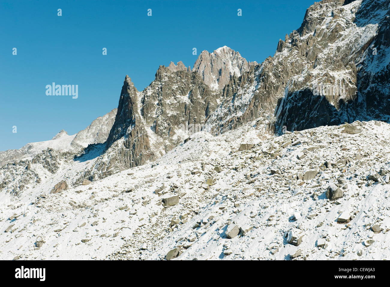 Rock formations and snowy mountain range hi-res stock photography and ...