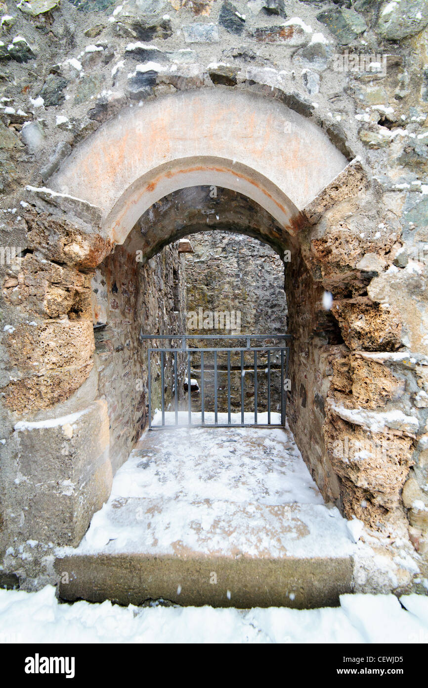 Barred entrance to a pit in an old castle Stock Photo - Alamy
