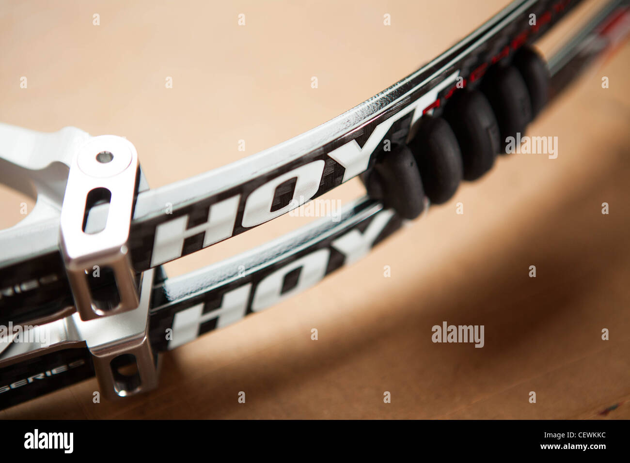 Hoyt Contender Elite compound bow in white Stock Photo - Alamy