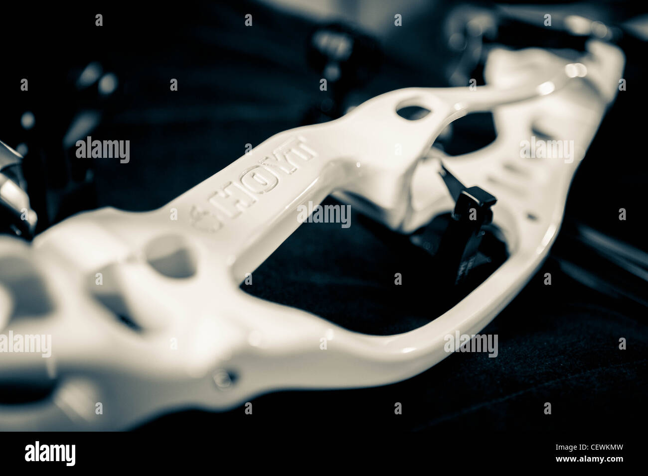 Hoyt Contender Elite compound bow in white Stock Photo - Alamy