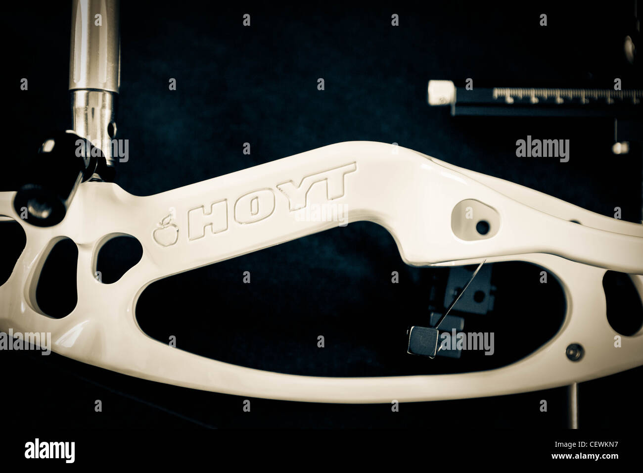 Hoyt Contender Elite compound bow in white Stock Photo - Alamy