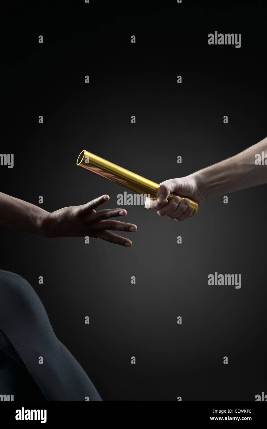 Relay baton passing men hi-res stock photography and images - Alamy