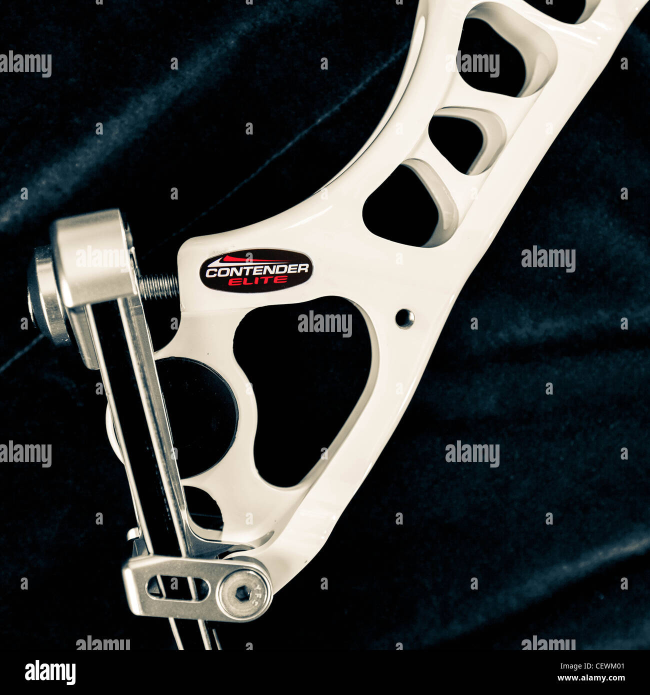 Hoyt Contender Elite compound bow in white Stock Photo - Alamy