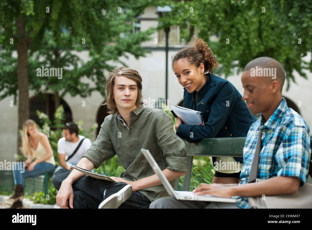 University students on campus Stock Photo - Alamy